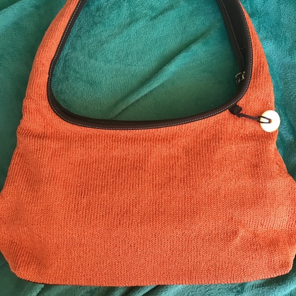 The Sak | Bags | 325 The Sak Orange Textured Purse Brown Strap And ...
